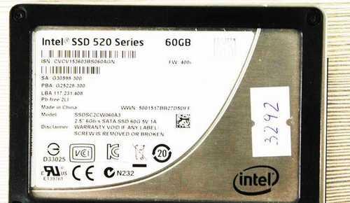 SSD 60 GB Intel 520 Series (ssdsc2CW060A3K5)