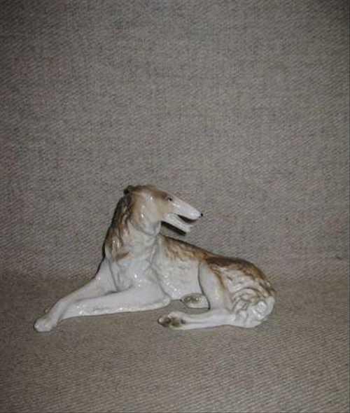 Фарфоровая статуэтка собака Борзая фарфор лфз