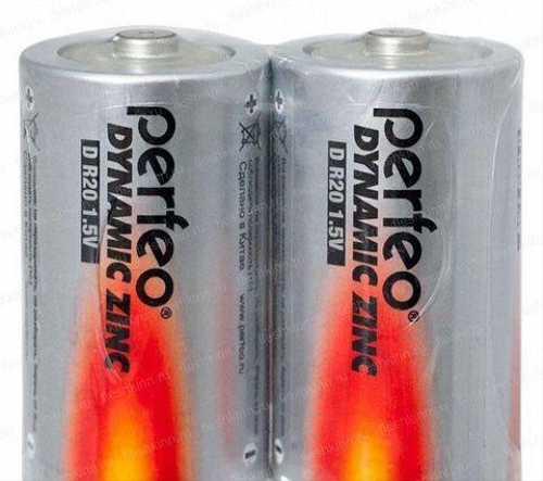 Батарейка D солевая Perfeo R20/2SH Dynamic Zinc 2