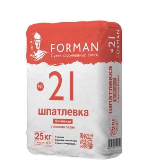 Шпатлевка гипсовая белая, Финиш Forman 21, 20кг