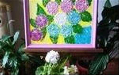 Картина маслом "Летние цветы"
