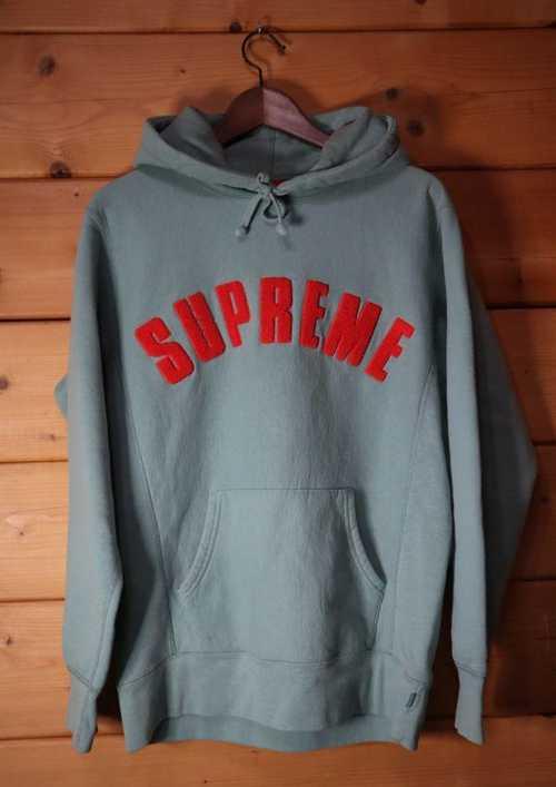 Supreme arc logo hoodie sea foam