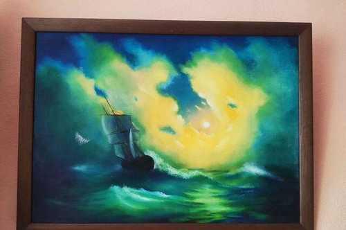 Картина Буря на море ночью Айвазовский
