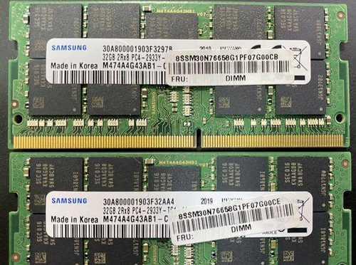 2x32Gb Samsung M474A4G43AB1-CVF DDR4-2933 ECC sodi