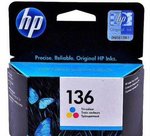 HP 136 Оригинальный Трехцветный картридж C9361HE