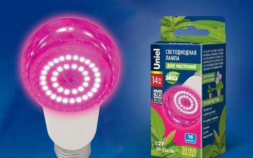 Фито лампа светодиодная LED для растений 14Вт Е27
