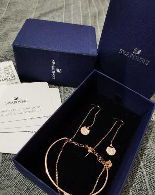 Серьги, браслет Swarovski
