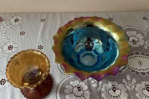 Карнавальное стекло ваза конфетница креманка