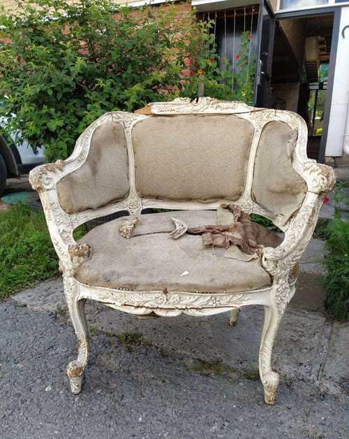 Кресло, стул старинный ретро рококо