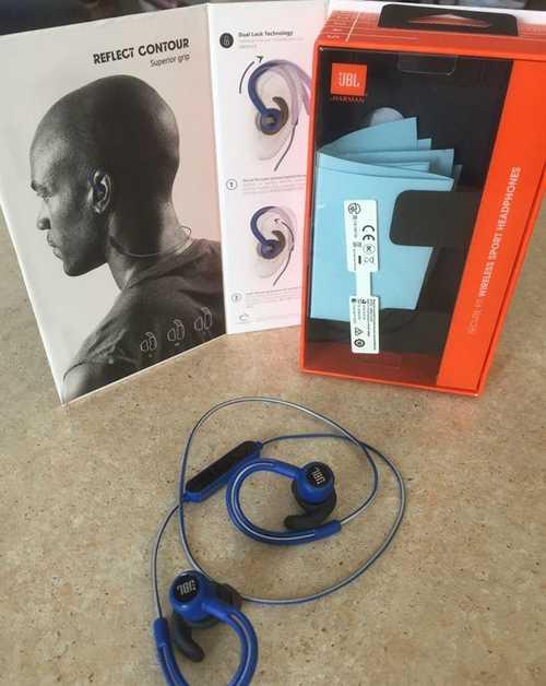 Беспроводные наушники jbl reflect contour blue