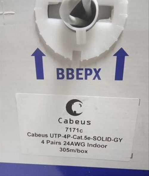 Cabeus UTP-4P-CAT.5E-solid-GY (305m) 4шт