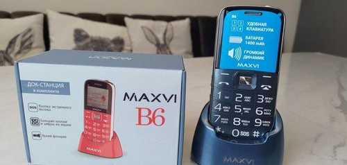 Мобильный телефон Maxvi B6, цвет маренго, новый