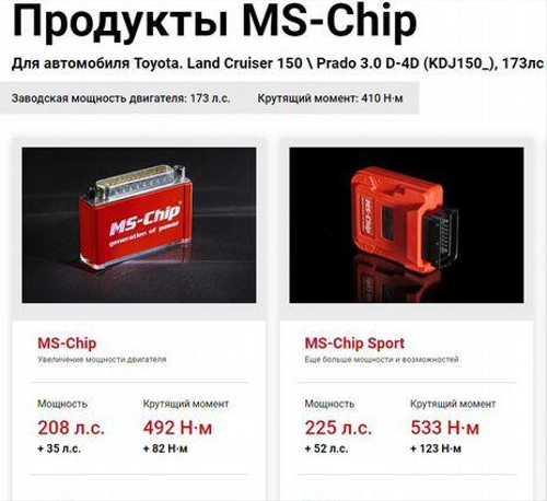 MS-Chip для Toyota Land Cruiser 150 \ Prado 3.0 D