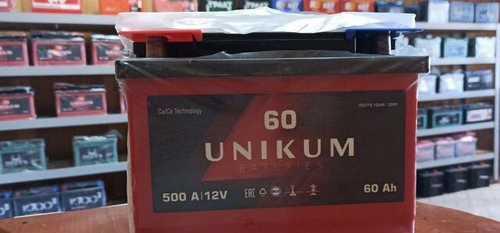 Аккумулятор 60ah 500а Unikum Hовый