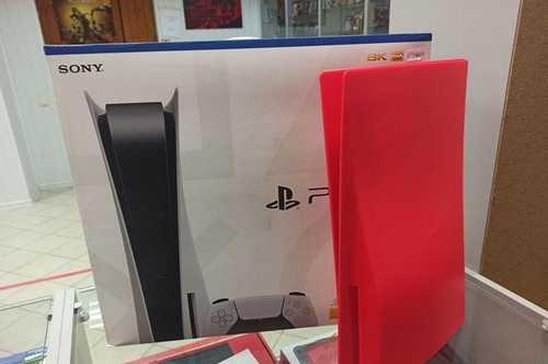 Съёмная боковая панель для Sony PS 5 (красная)