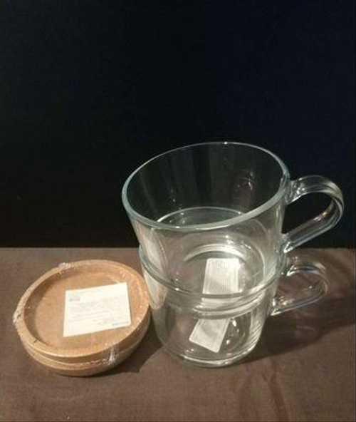 Чашка Икеа с пробковой подставкой