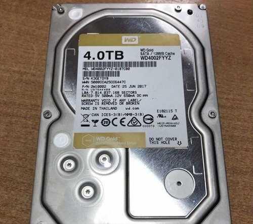 Жёсткий диск HDD 4tb WD Gold