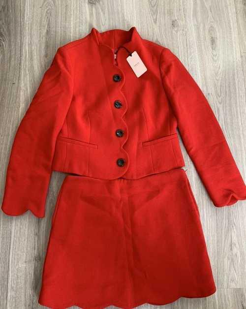 Красный костюм (пиджак жакет и Юбка) red Valentino