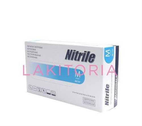 Перчатки нитриловые неопудренные nitrile M 100шт b