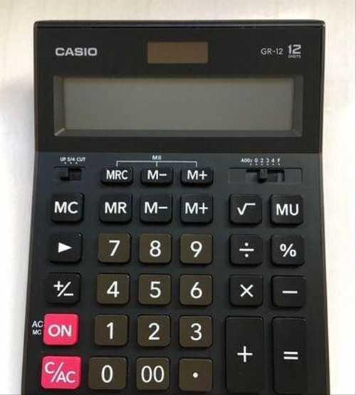 Калькулятор casio GR-12, 12-разрядный чёрный