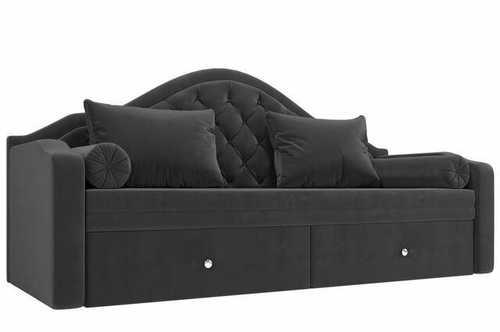 Прямой диван софа Сойер, Велюр, модель 100577