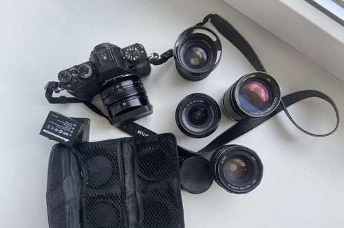 Фотоаппарат fujifilm x-t20 15-45 и 18мм + советски