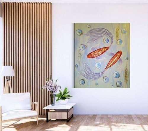 Интерьерная картина Акрил на холсте Золотые рыбки
