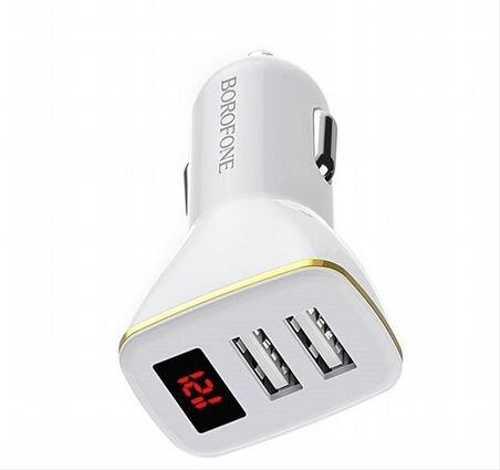 Азу USB 2.4A 2 USB порт borofone BZ11 Дисплей белый