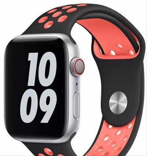 Ремешок Wiwu Dual Color Silicone Band для Apple Watch Series 1-6/SE 42/44 mm (Black/Red)