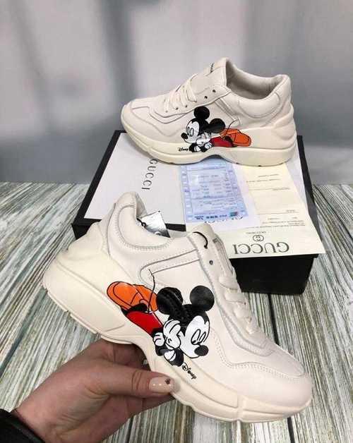 Кроссовки gucci disney. Натуральная кожа. LUX 39р