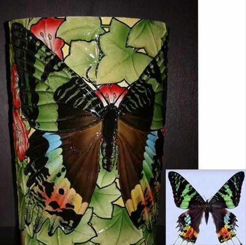 Кашпо керамическое «Бабочка Урания мадагаскарская»