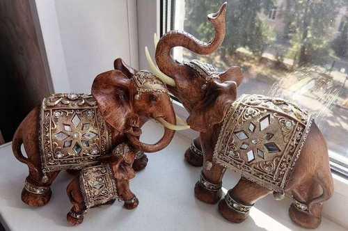 Слон семья слонов Индия большие