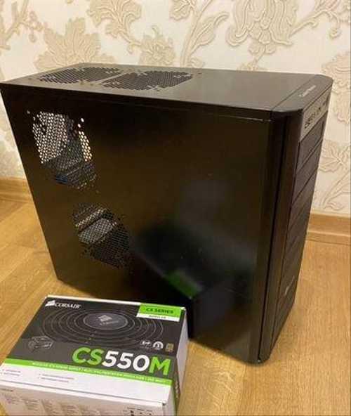 Корпус cooler master+блок питания corsair cs550m