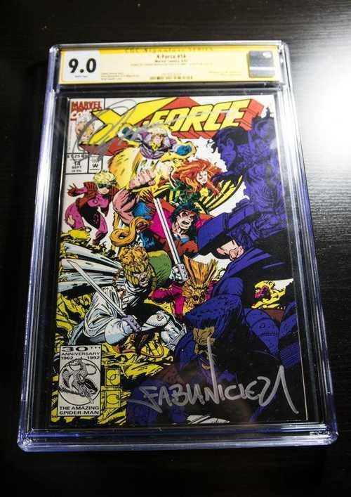 Комикс X-Force #14 (1992) CGC 9.0 Capullo Signed