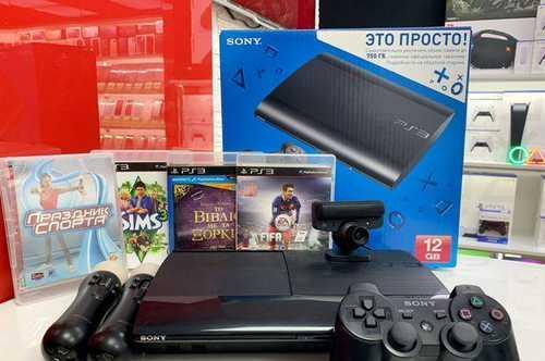 Sony playstation 3 + Move + 4 игры