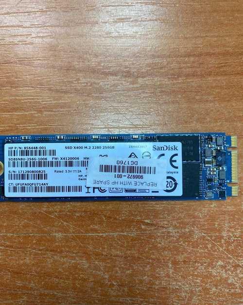 SSD M.2 Sandisk X400 M.2 2280 256gb 1485 часов