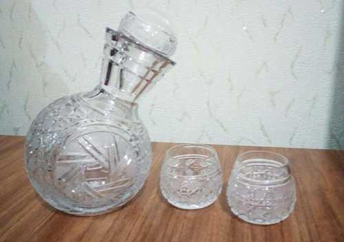 Графин хрустальный СССР,2 стакана