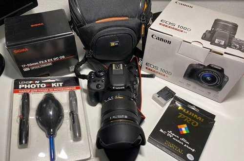 Зеркальный фотоаппарат Canon 100D + объектив Sigma