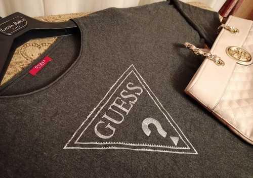 Серый свитер Guess пуловер свитшот лонгслив