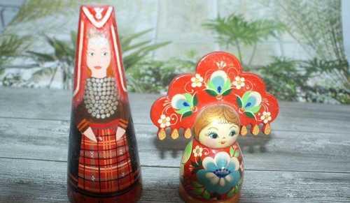 Матрешки и деревянные фигуры
