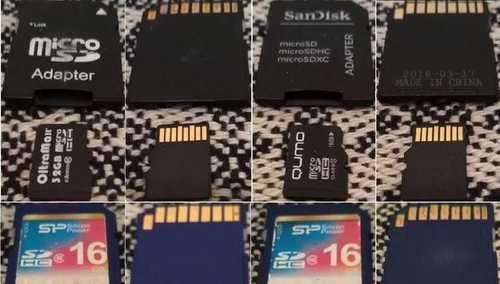 Карты памяти 2 Sdhc 16 Гб, microSdhc 16 и 32 Гб