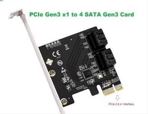 SATA контроллер PSI-E на 4 SATA для Chia