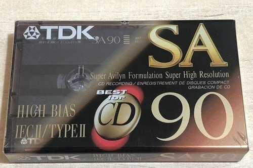Аудиокассета TDK SA90 1992 год новая
