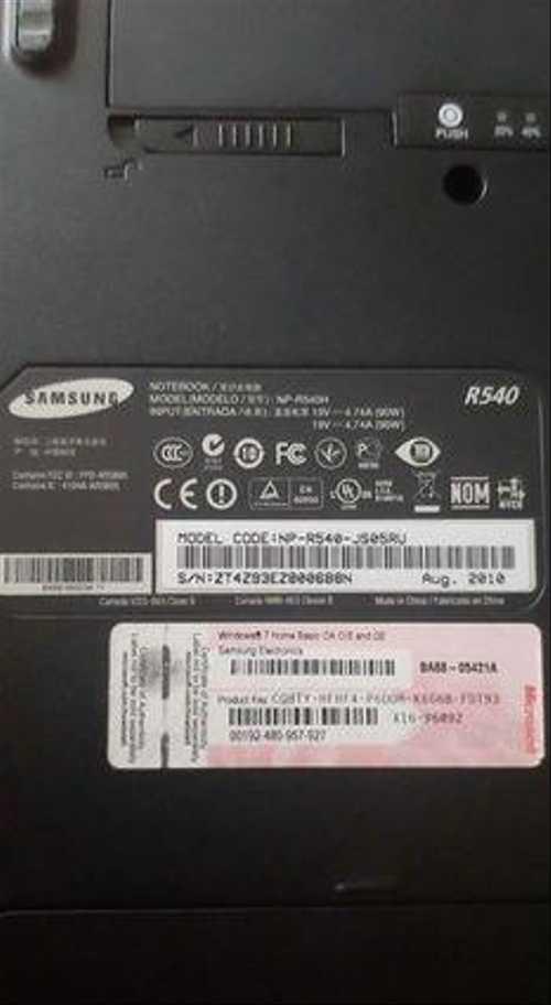 Ноутбук samsung r540
