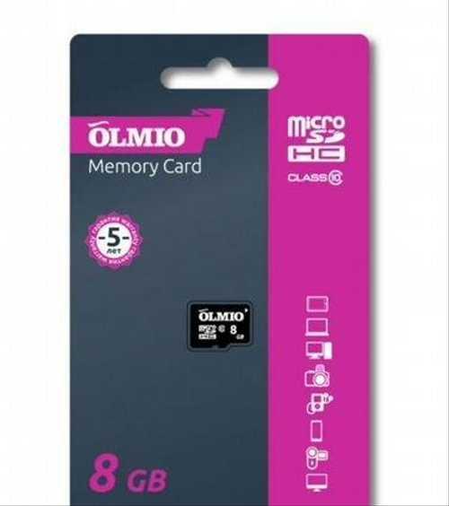 Карта памяти Olmio 8 гб microSD Class10