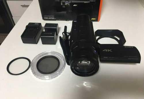 Sony FDR-AX100 + 2 аккумулятора + фирменная сумка