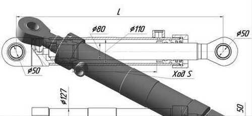 Гц-110.56х1120. Гидроцилиндр стрелы эо-2621