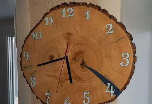 Часы настенные "Сова" натуральное дерево