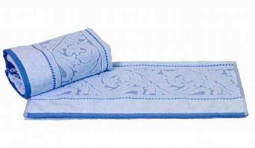 Махровое полотенце 100x150 sultan голубой