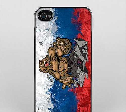 Чехол для iPhone Флаг Разъярённый Русский медведь
